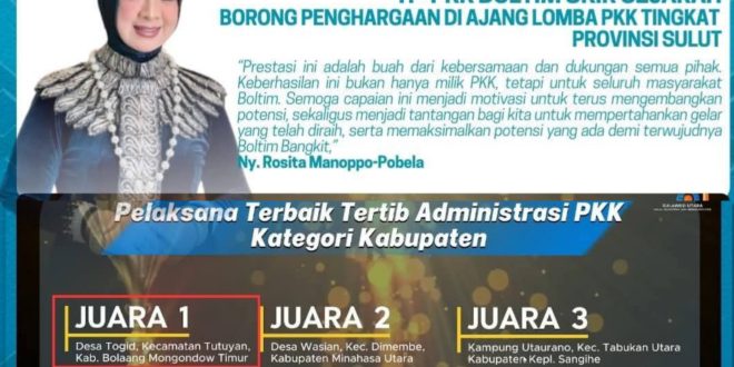 TP-PKK Boltim Ukir Prestasi Gemilang di HUT ke-61 Provinsi Sulut ...